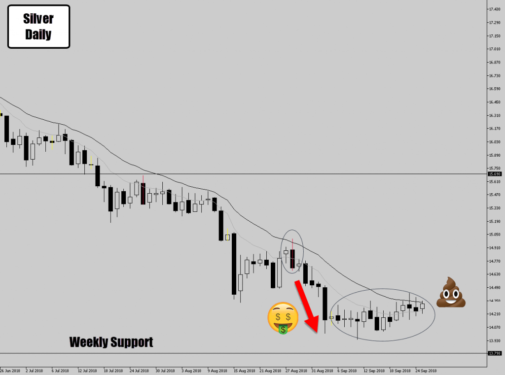Silver Drops Price Action Signal With Existing Trend